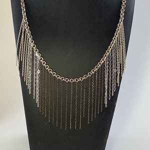 Vintage Chain Fringe Necklace - Etsy