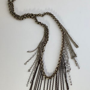Vintage Chain Fringe Necklace - Etsy