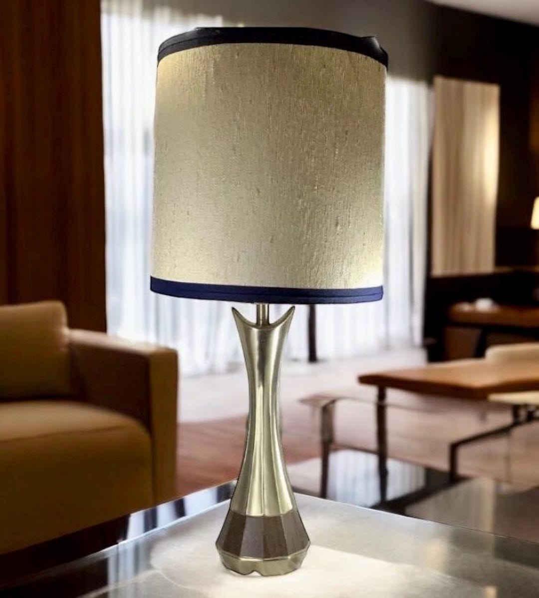 Vintage Atomic Age Brushed Metal Retro Table Lamp - Etsy