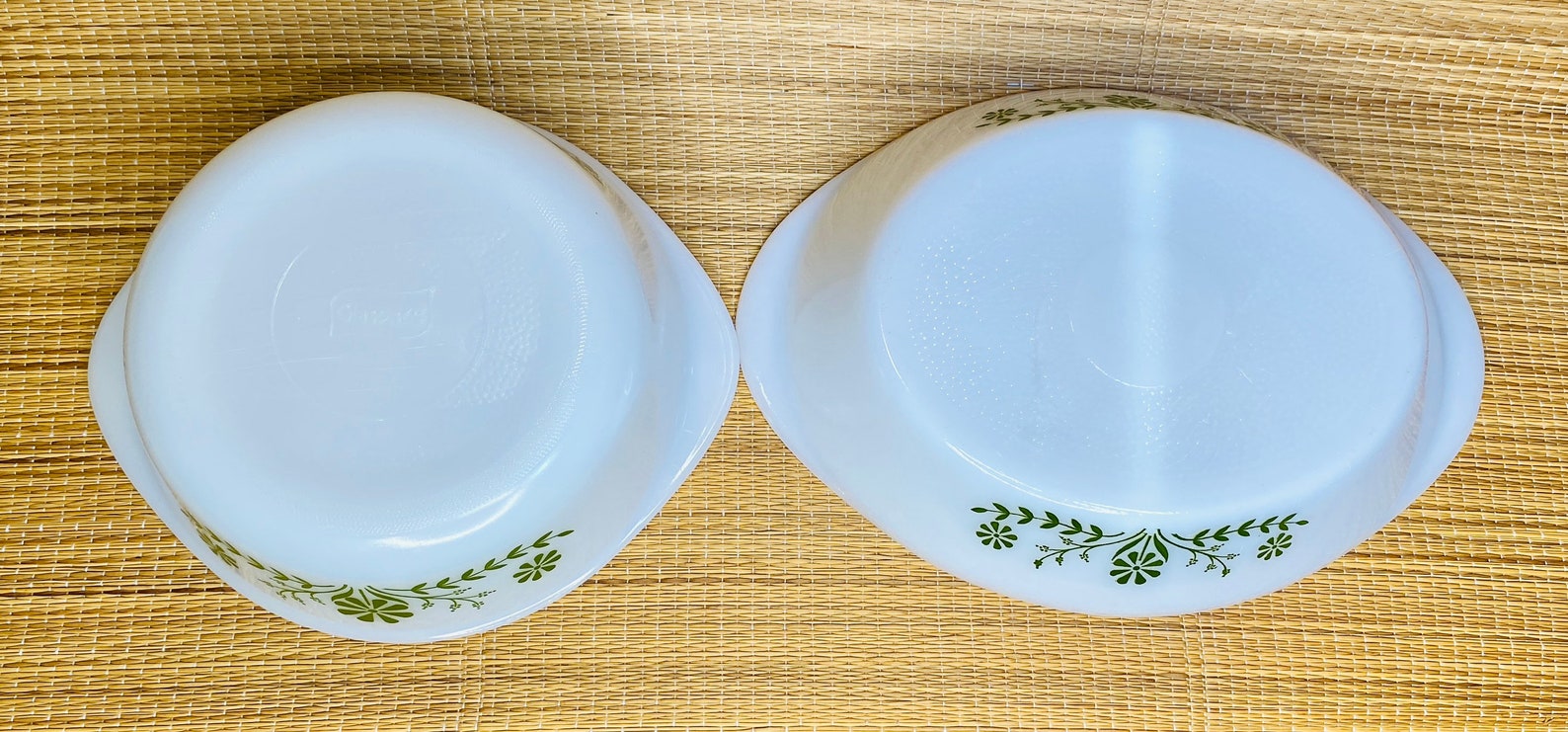 Vintage “green Daisy” Glassbake Ovenware Set of 2 - Etsy