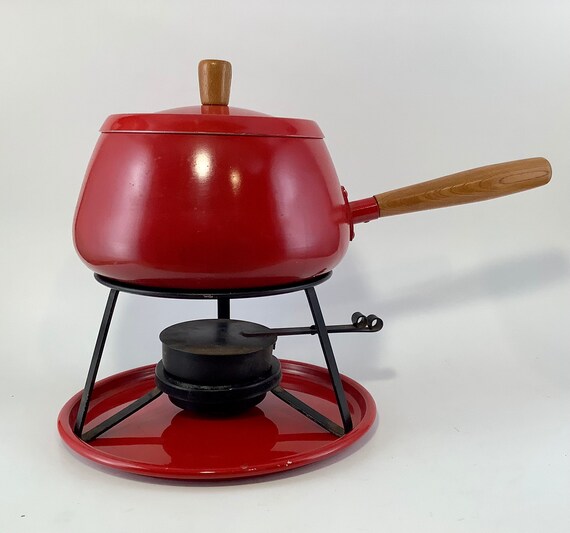 1970's Retro Red Fondue Pot - Etsy