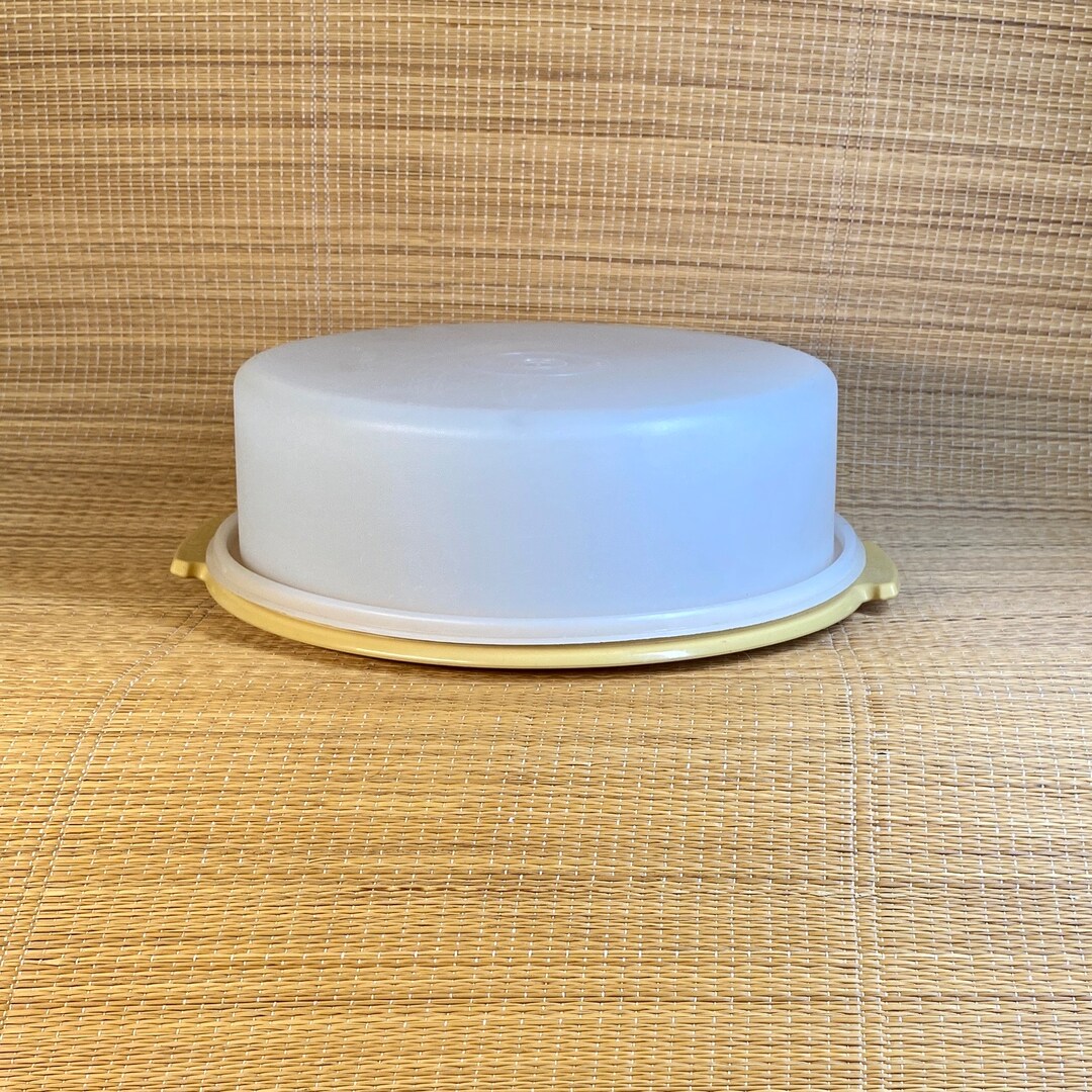 Vintage Tupperware Harvest Gold Round Cake Plate Carrier - Etsy