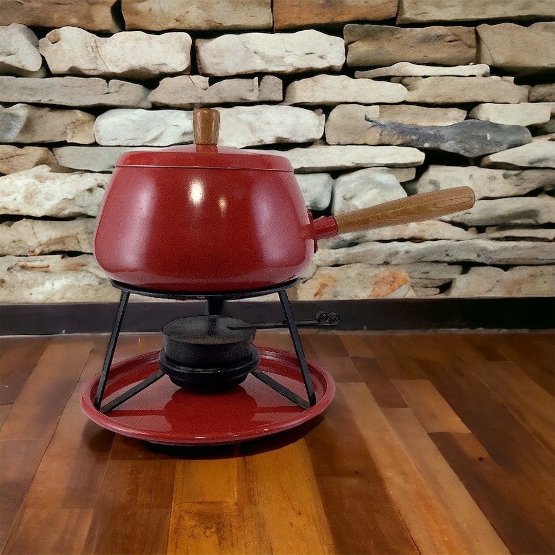 1970's Retro Red Fondue Pot - Etsy