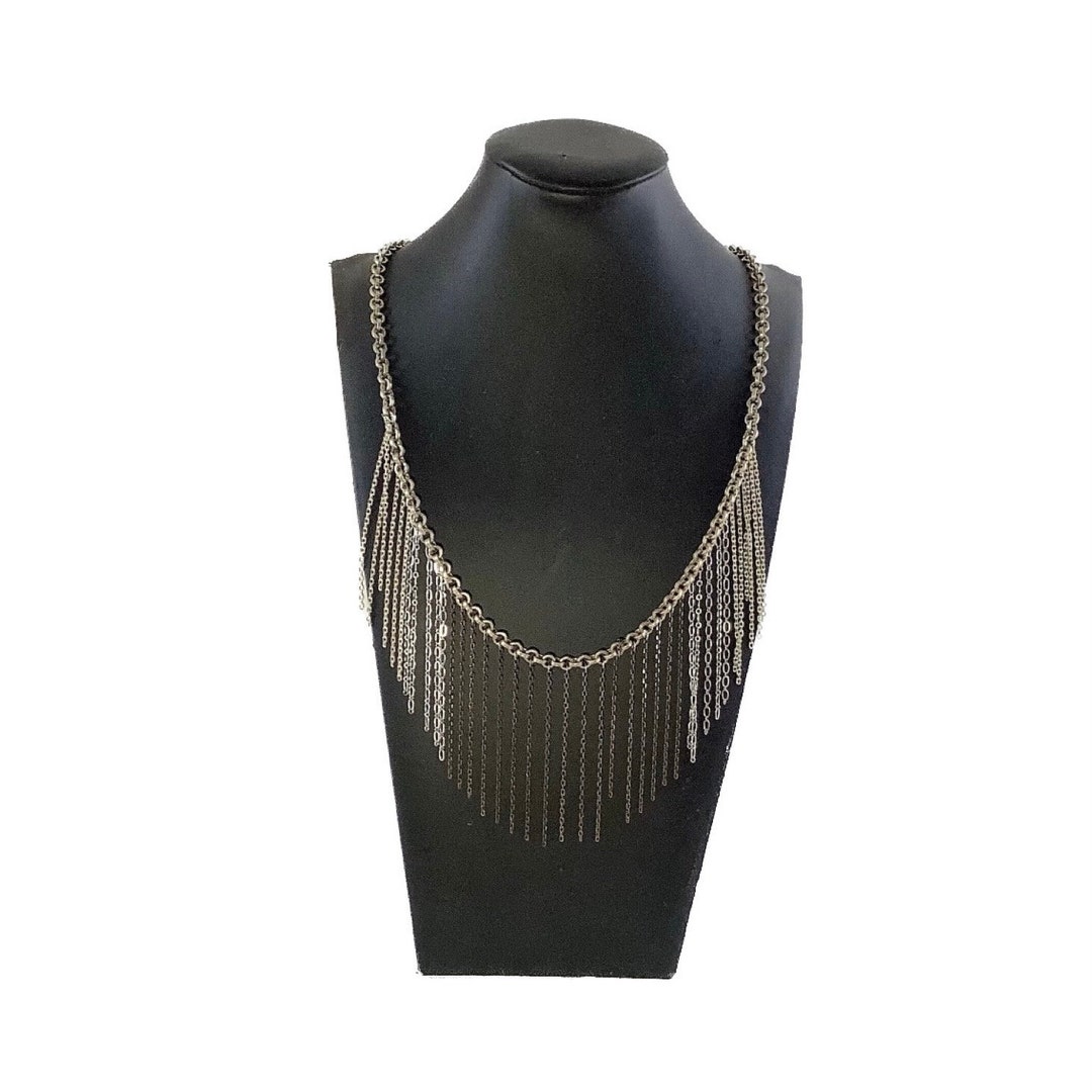 Vintage Chain Fringe Necklace - Etsy