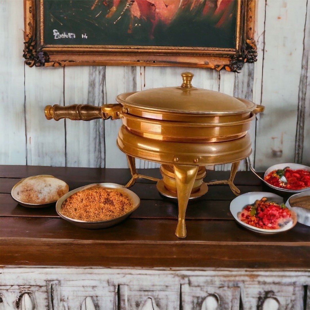 Vintage Middle Eastern Tin Lined Copper Cook Ware Shafing Dish Makers ...