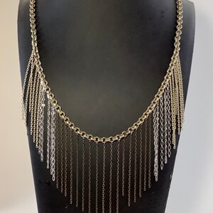 Vintage Chain Fringe Necklace - Etsy