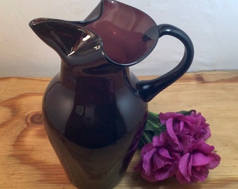Purple Glass Pitcher | Etsy