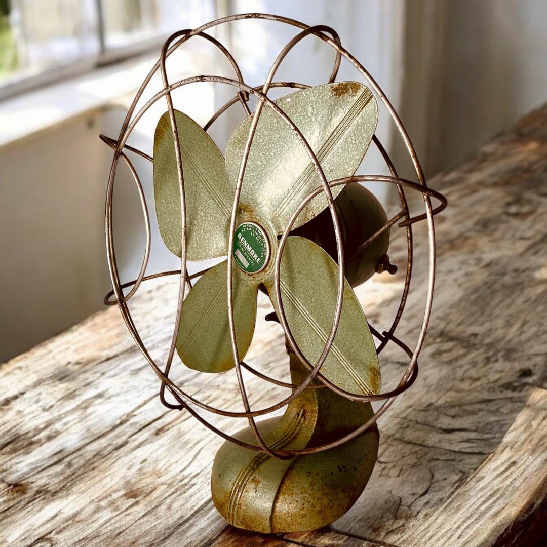 Antique Cast Iron Sears Kenmore Electric Desk Fan (needs Rewiring ...