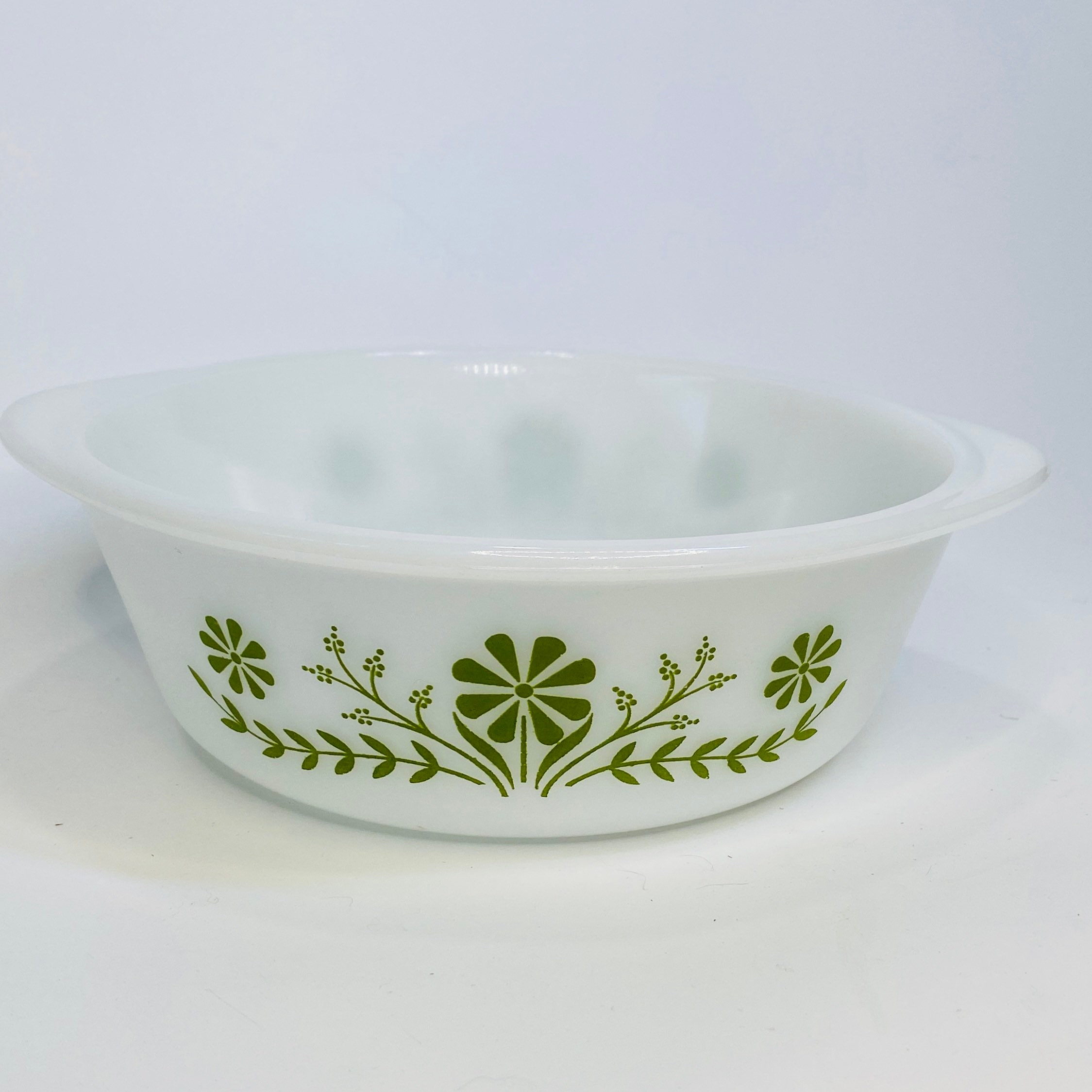 Vintage “green Daisy” Glassbake Ovenware Set of 2 - Etsy