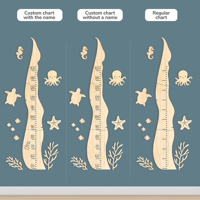Anchor Height Chart Custom Growth Chart Nautical Nursery Under the Sea ...