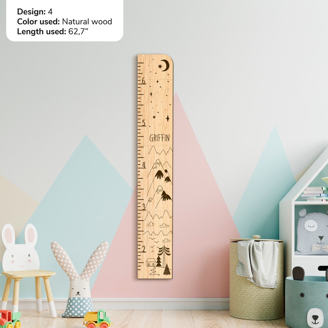 Wooden Growth Chart Custom Growth Chart Kids Room Decor Family Height ...