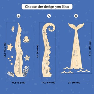 Anchor Height Chart Custom Growth Chart Nautical Nursery Under the Sea ...
