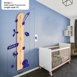 Personalized Space Themed Growth Chart Wooden Growth Chart Rocket Ship ...