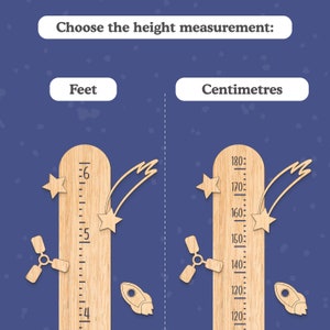 Personalized Space Themed Growth Chart Wooden Growth Chart Rocket Ship ...