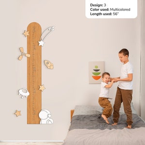 Personalized Space Themed Growth Chart Wooden Growth Chart Rocket Ship ...
