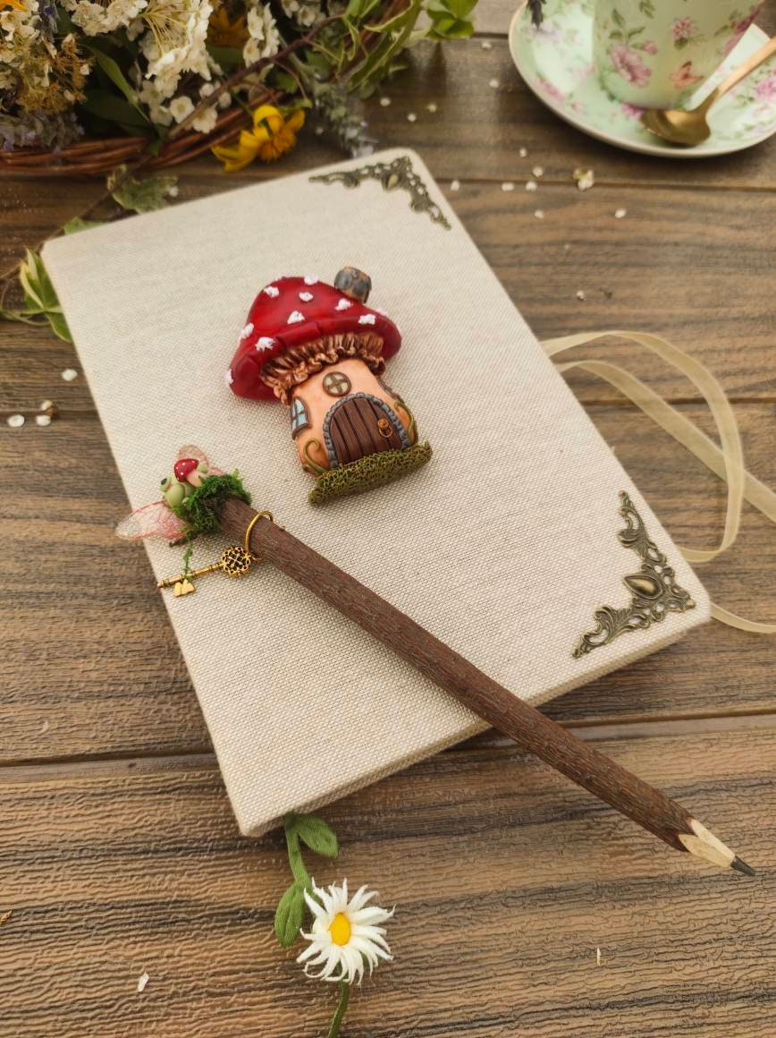 Mushroom House Notebook Diary Fairy House Cottagecore | Etsy