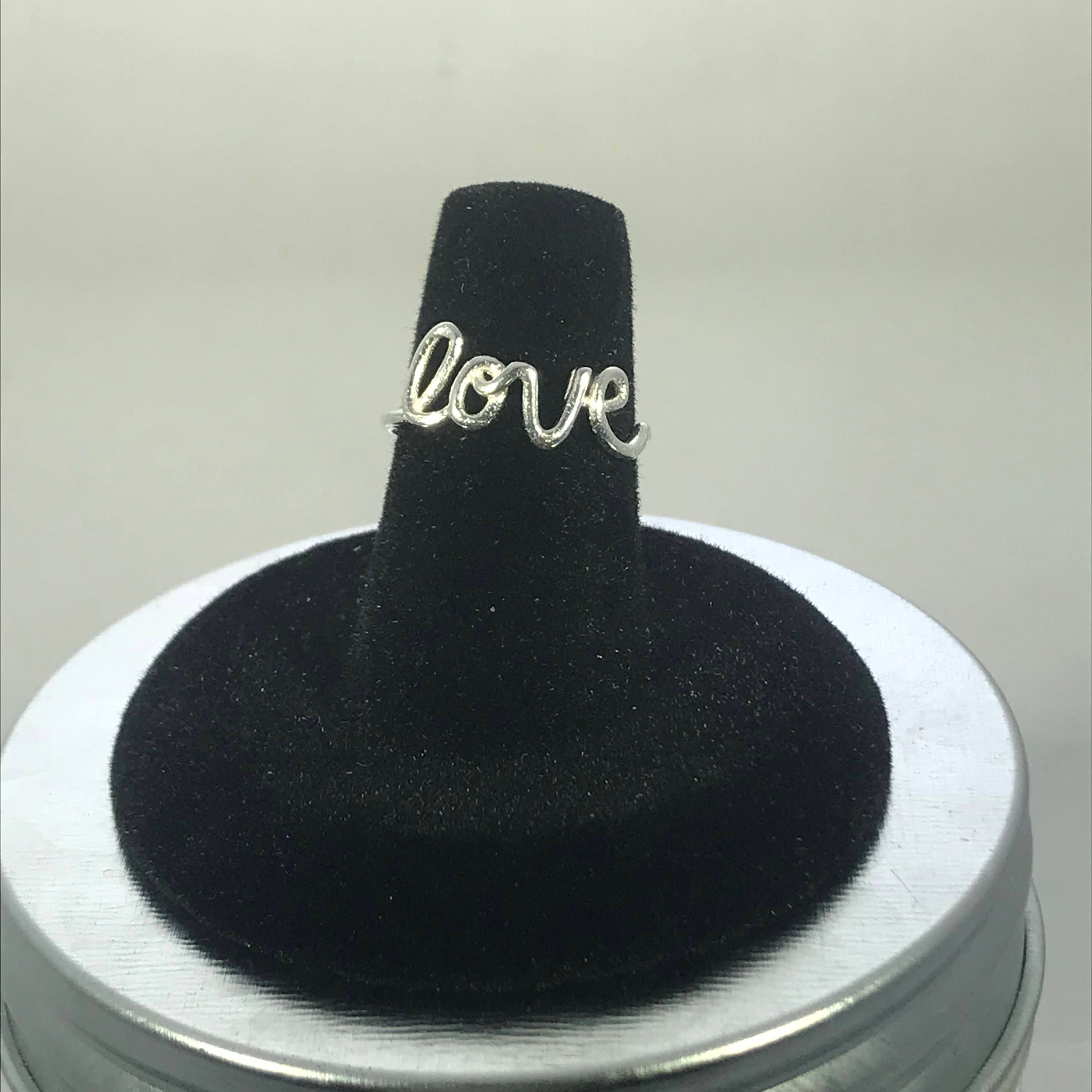 Love Ring Cursive Writing Letters Script Stackable - Etsy