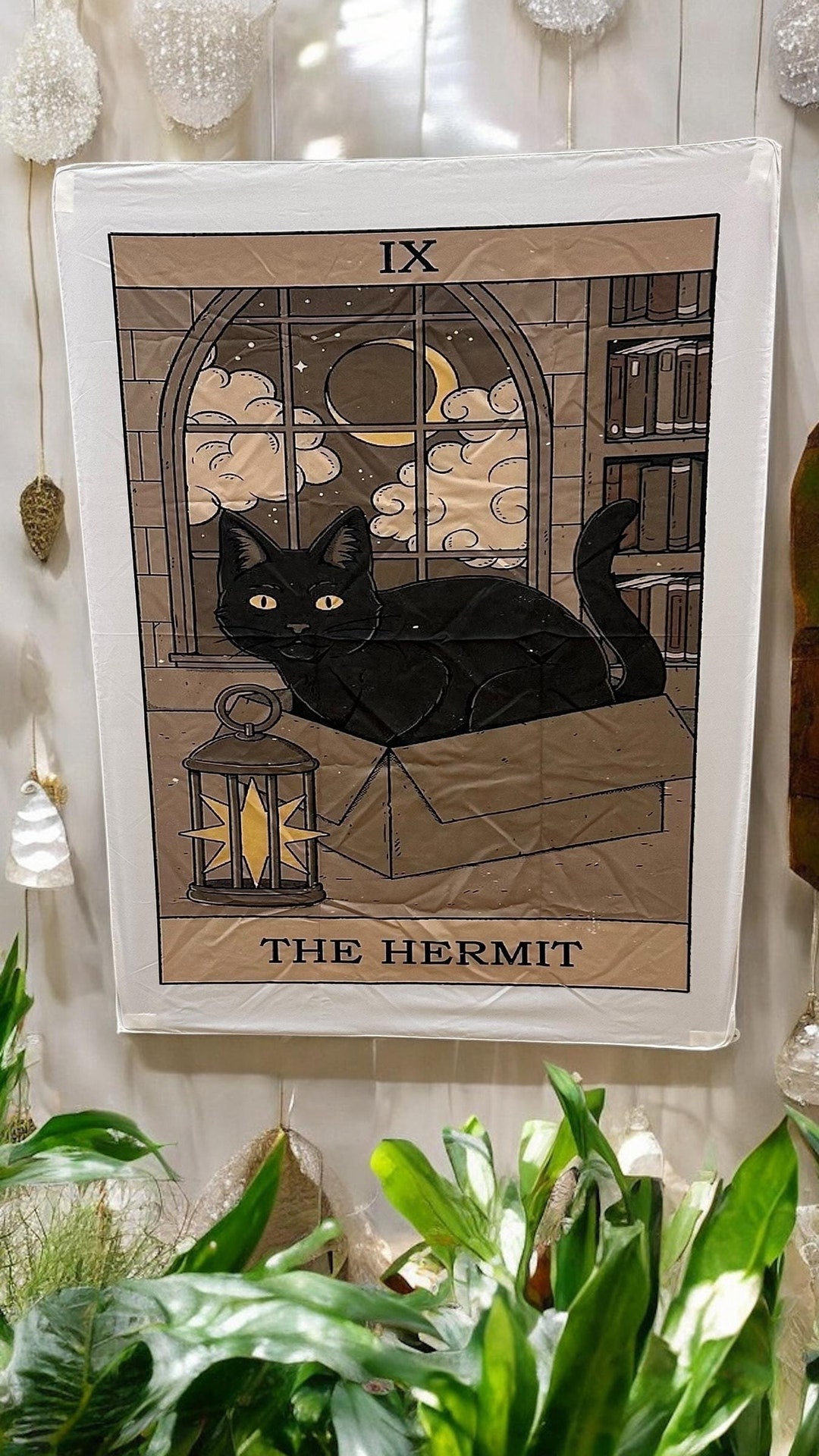 The Hermit Funny Black Cat Tarot Card Tapestry | If It Fits I Sits Cat ...