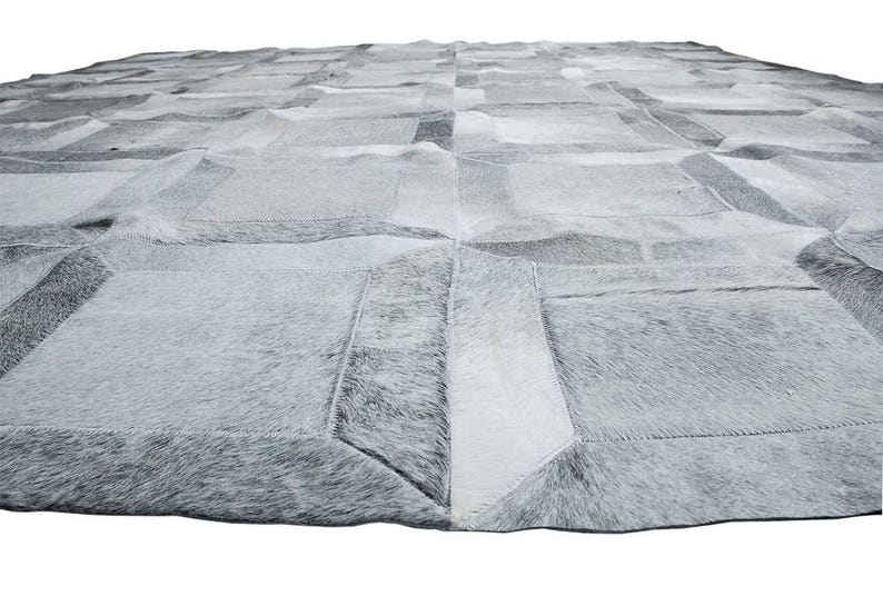 Gray Leather Area Rug Cube Design No. 281 - Custom Sizes and Free ...