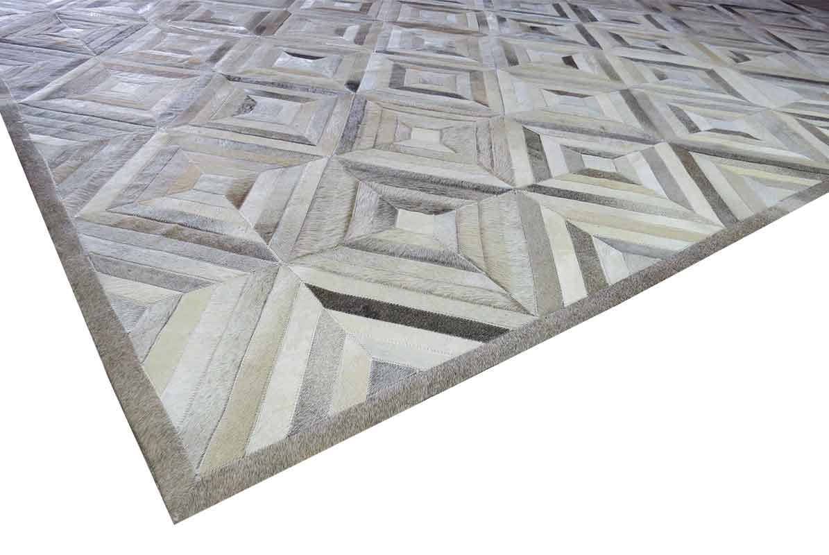 Taupe and Cream Diamond Patchwork Cowhide Rug No. 302 Cow - Etsy