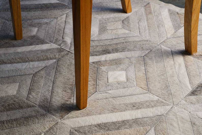 Gray Diamond Patchwork Cowhide Rug No. 284 Grey Cow Hide Patch Work ...