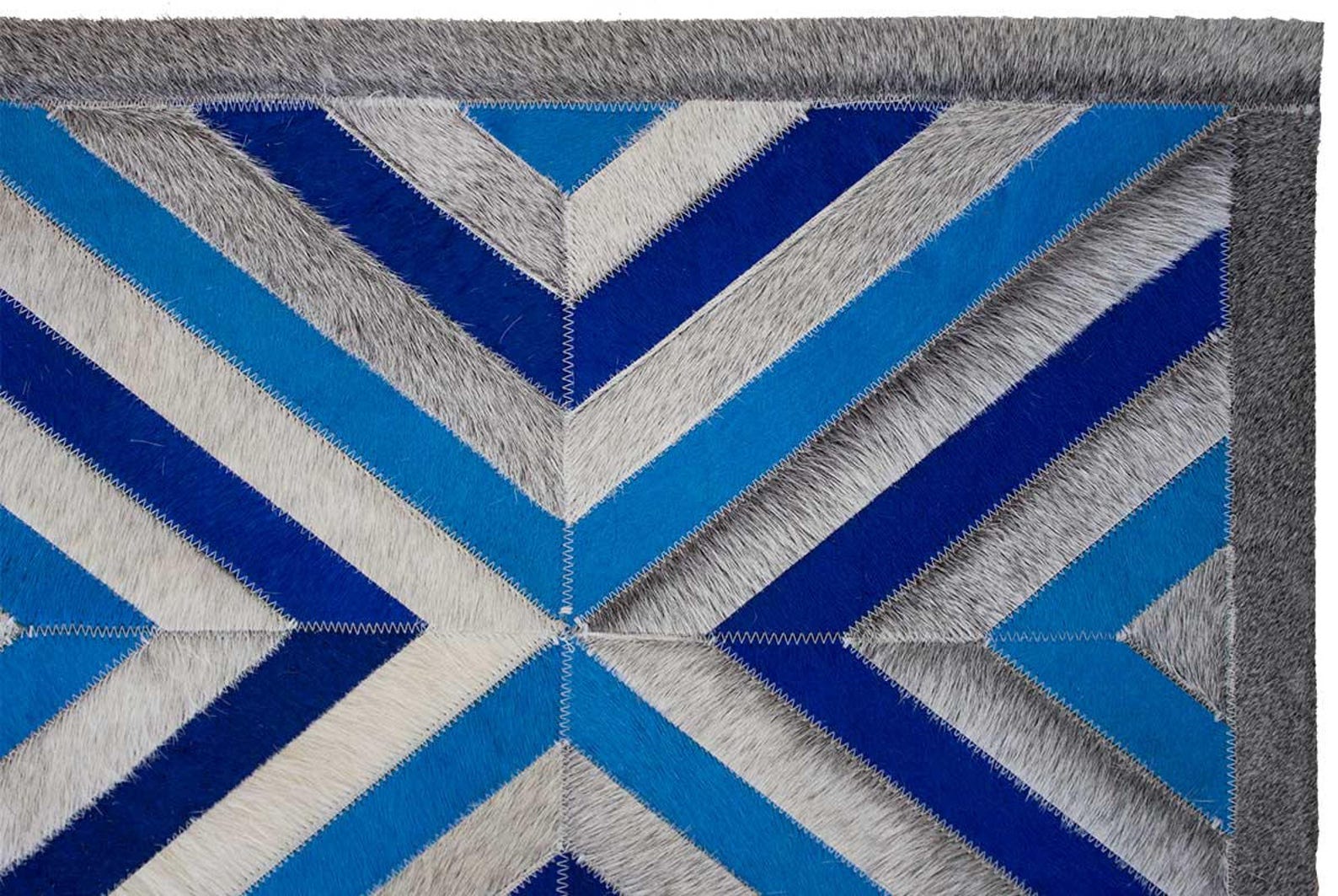 The Original Blue Diamond Patchwork Cowhide Rug No. 296 - Natural Gray ...