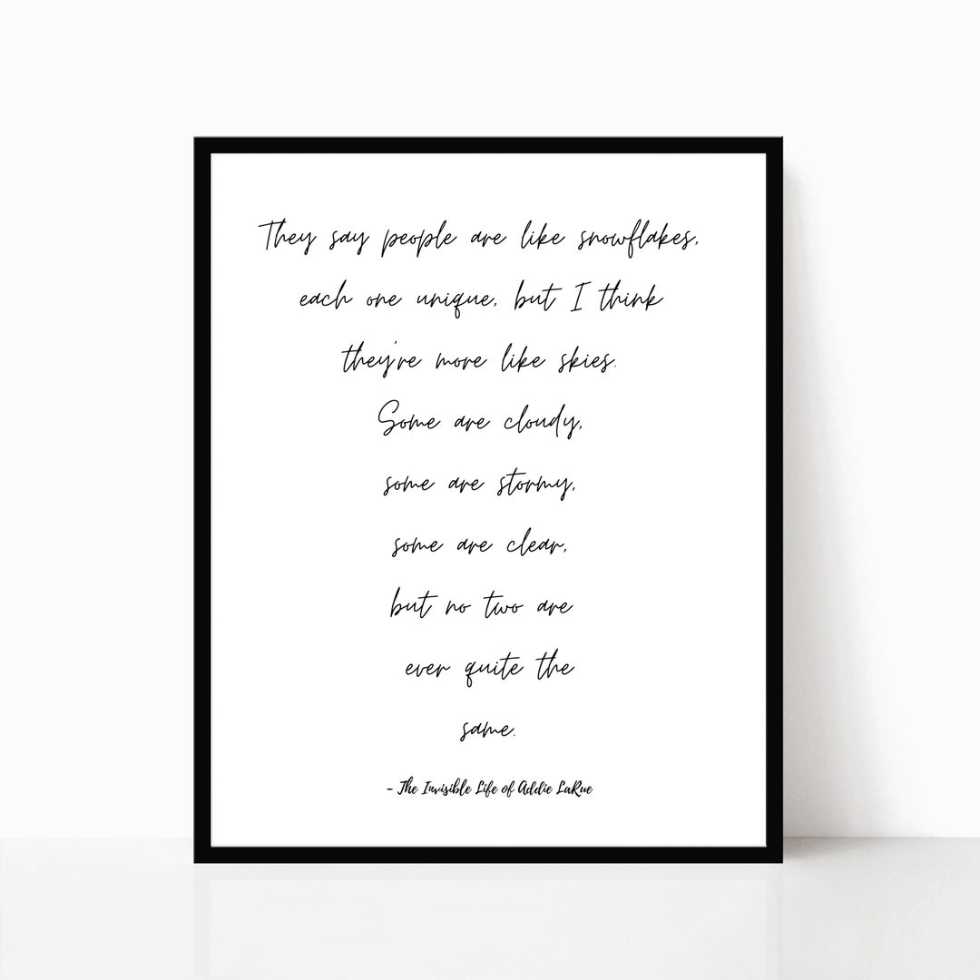 Addie Larue Quote Print: V.E. Schwab Book Art - Etsy