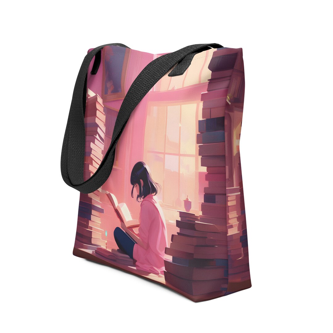 Tote Bag for Book Lovers Gift, Girl and Her Books Tote Bag, - Etsy