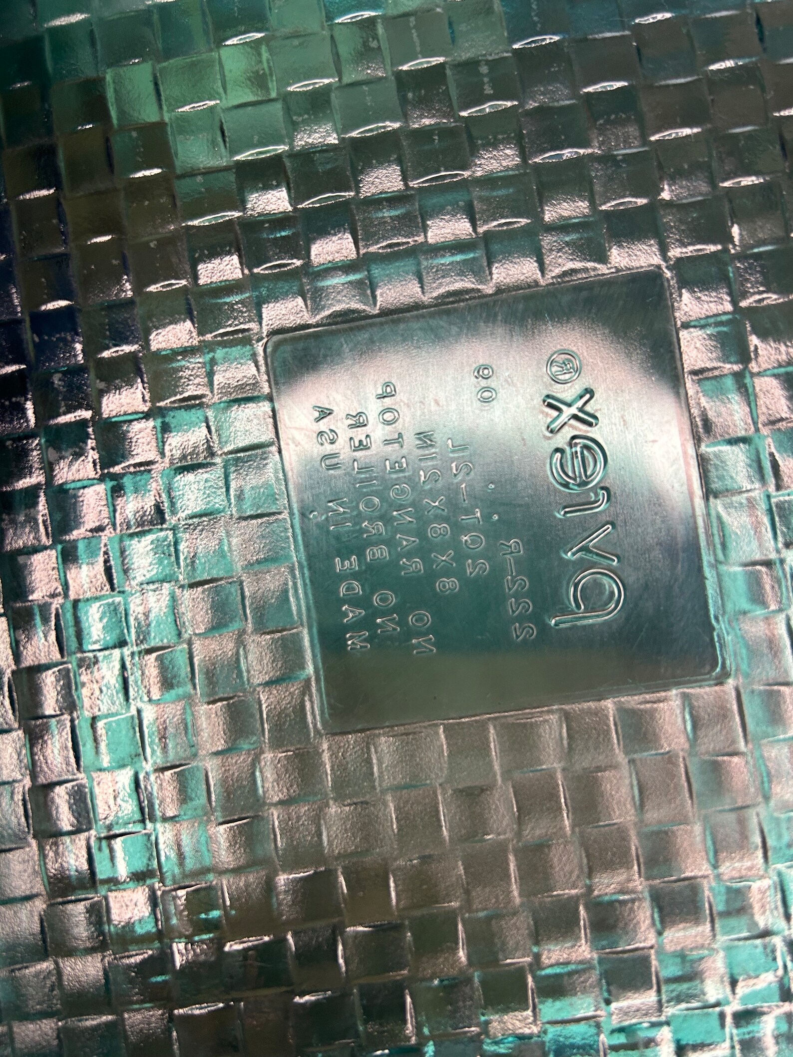 Teal Peacock PYREX Weave Pattern Square Baking Dish, Vintage, Ships ...