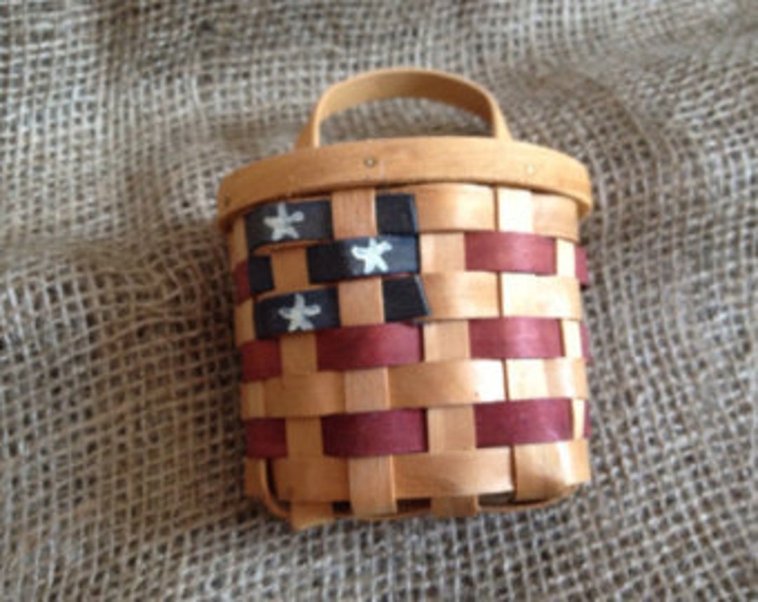 Vintage Basket, Stars and Stripes, USA Flag Basket, Ships From Canada ...