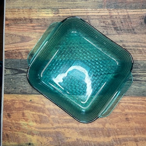 Teal Peacock PYREX Weave Pattern Square Baking Dish, Vintage, Ships ...