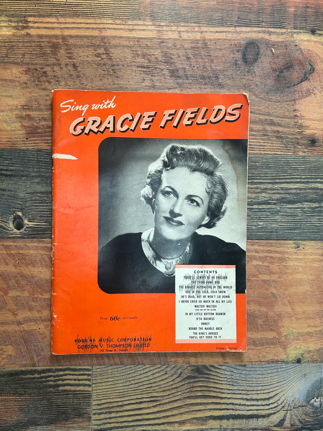 Sing With Gracie Fields Music Book,sheet Music, Vintage, Ships From ...