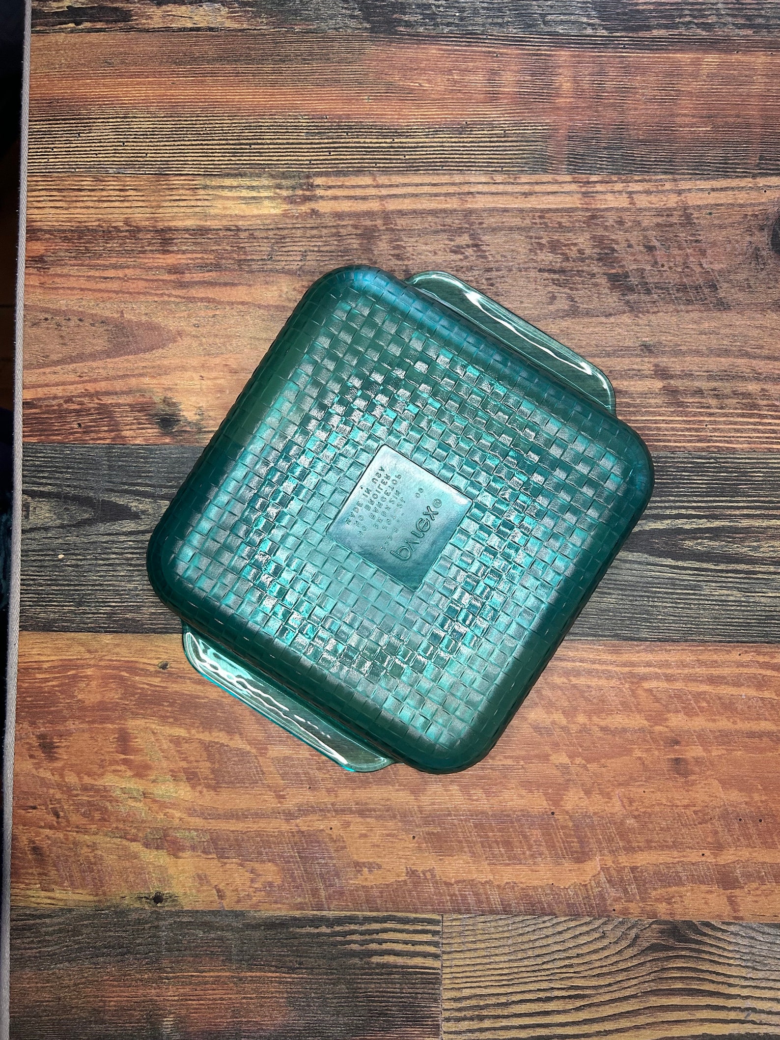 Teal Peacock PYREX Weave Pattern Square Baking Dish, Vintage, Ships ...