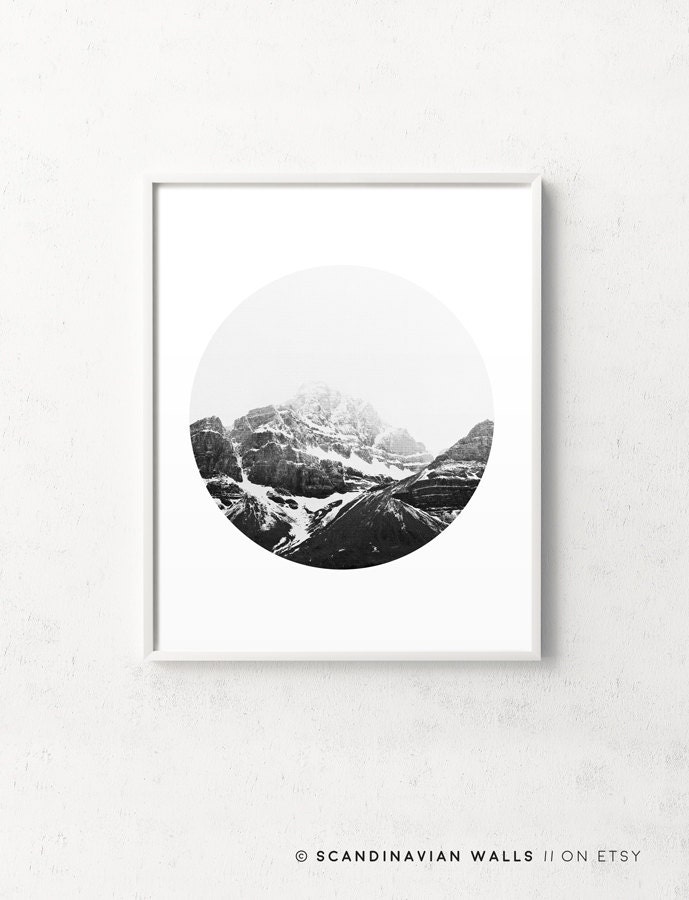 Mountain prints landscape prints mountains black and white | Etsy