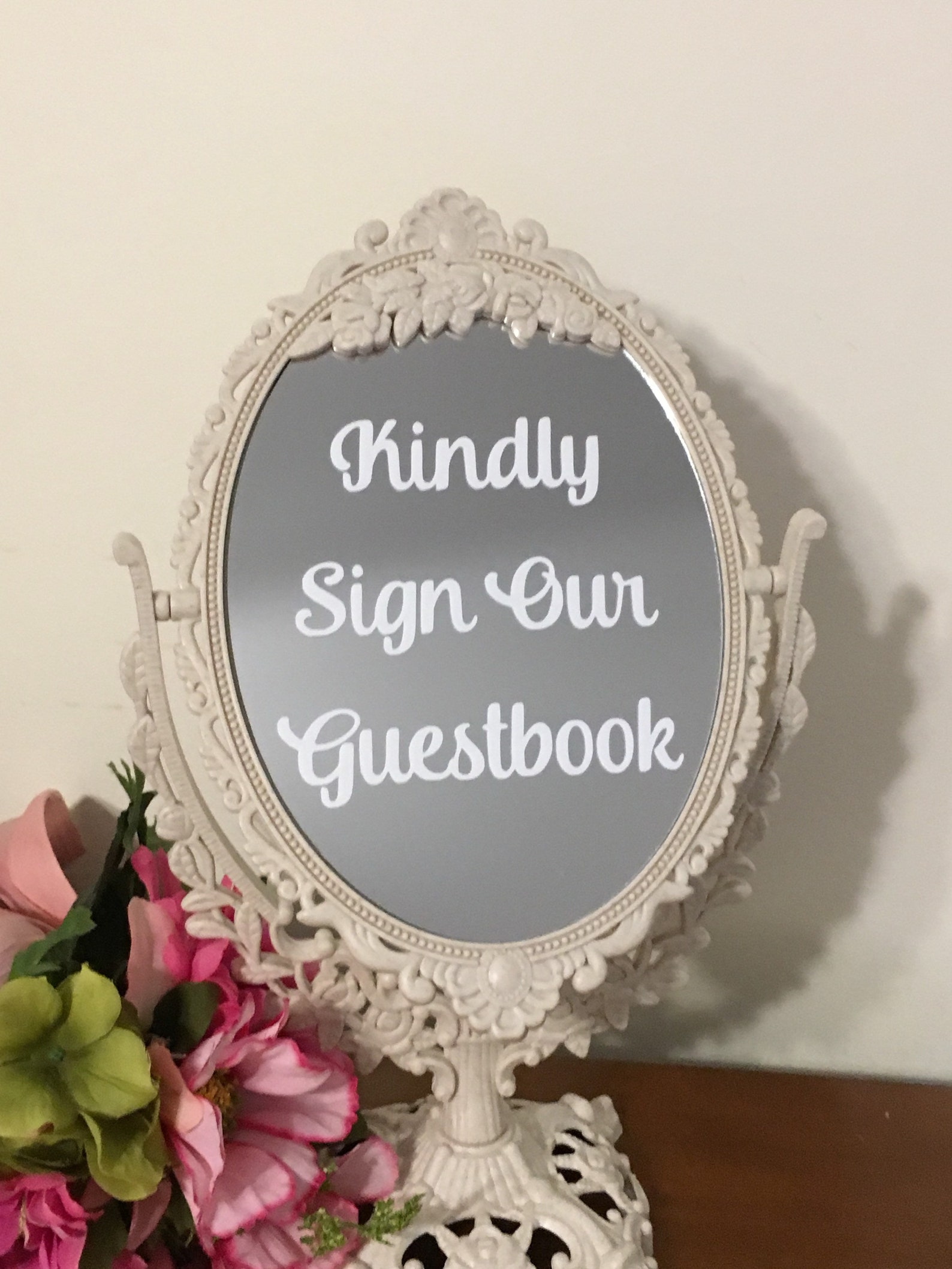 Kindly sign our guestbook/fairytale mirror sign/Kindly sign | Etsy