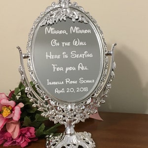 Mirror With Decal Inscription/mirror Mirror on the Wall Here is Seating ...