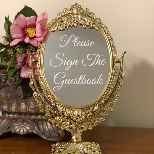 Ornate Mirror With Decal Inscription/wedding Guestbook Mirror - Etsy