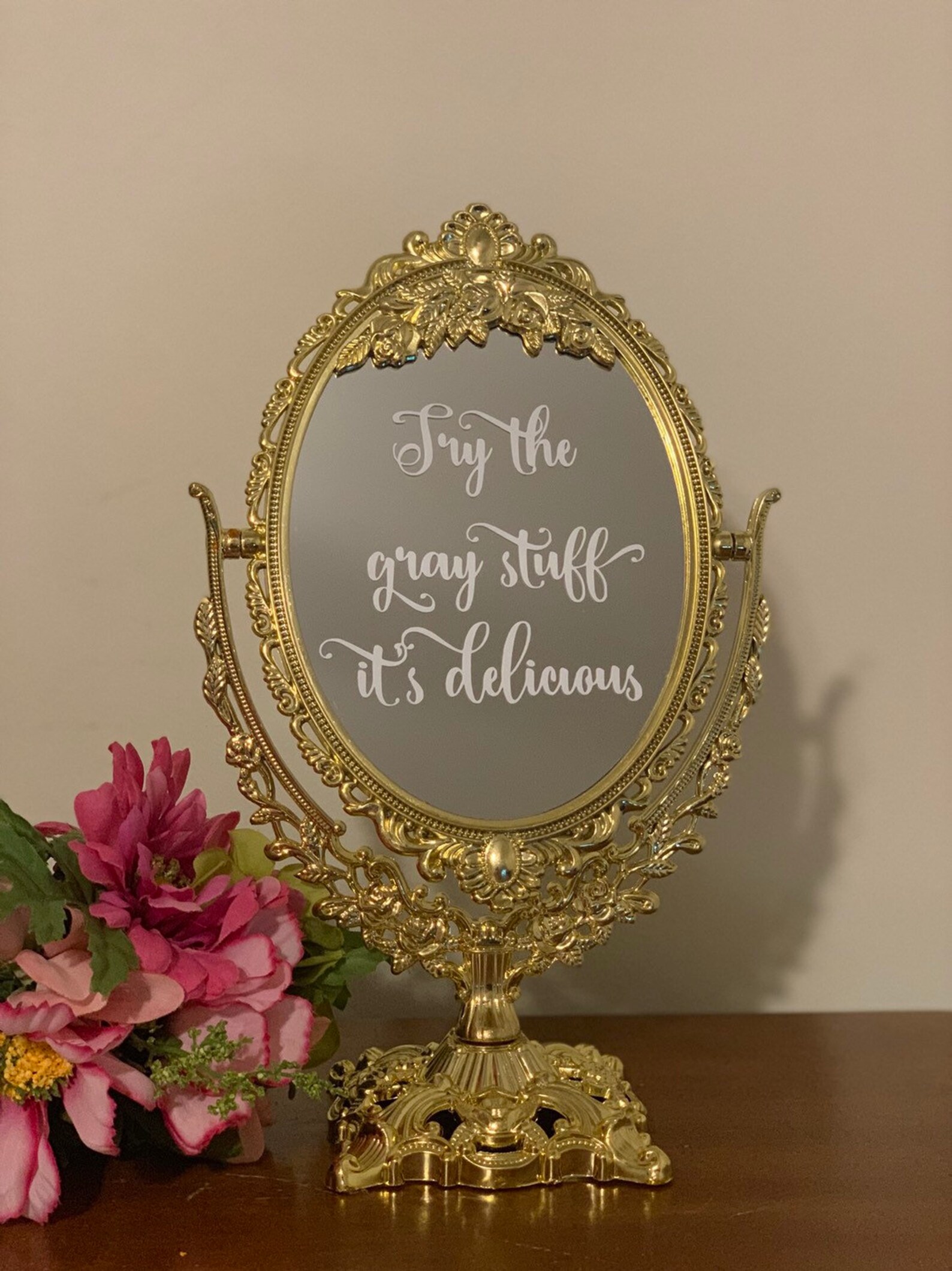Try the Gray Stuff Its Delicious/bar Mirror Sign/fairytale - Etsy