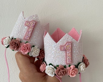 First Birthday Cake Smash Sparkle Crown - Etsy