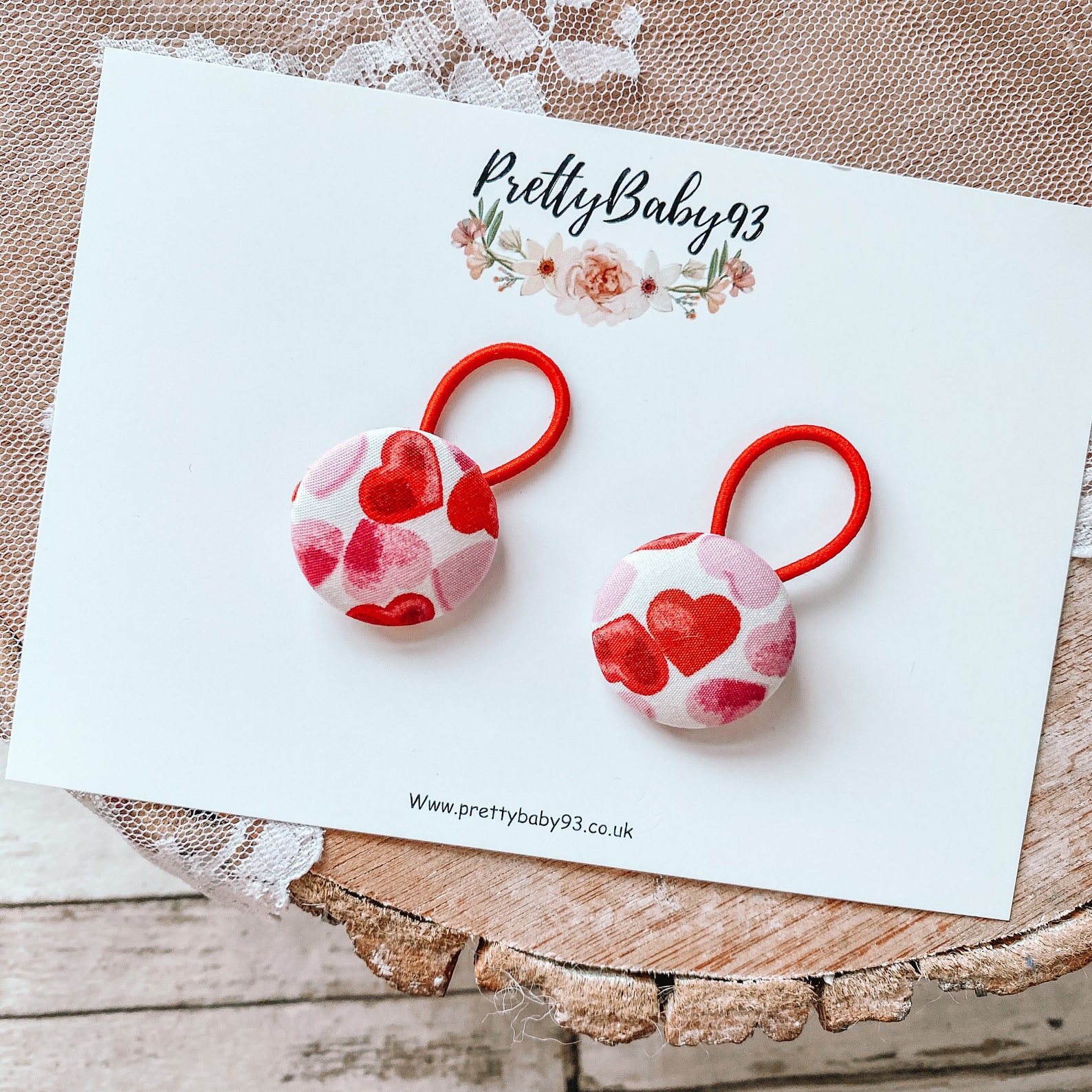 Valentine Hair Bobbles. Mini Hair Ties. Pigtail Hair Accessories ...
