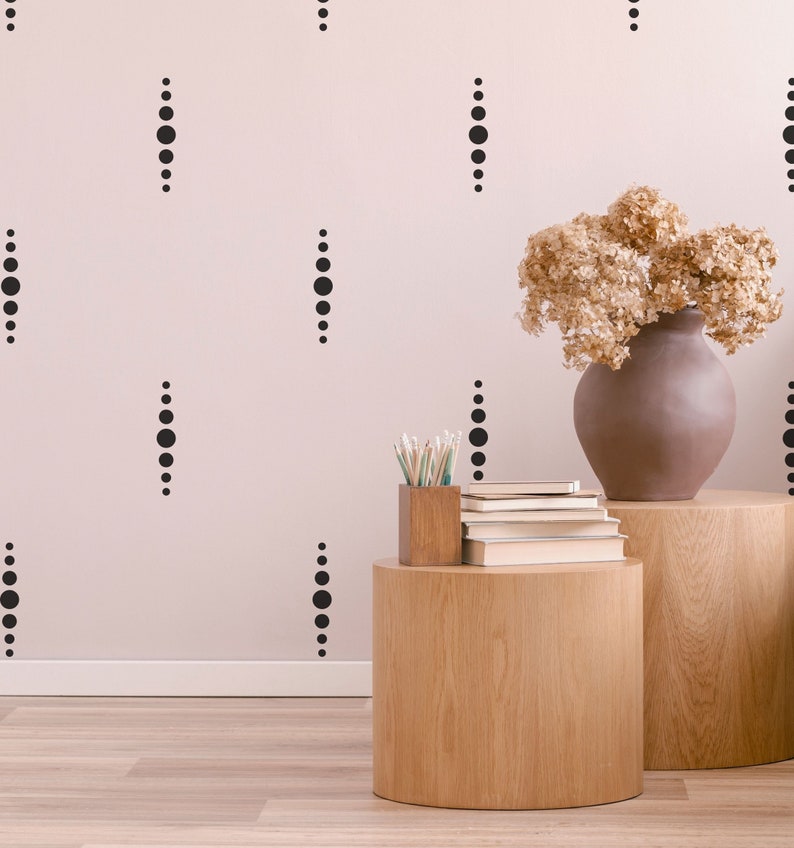Boho Dot Accent Wall Decals Circle Faux Wallpaper Stick on | Etsy