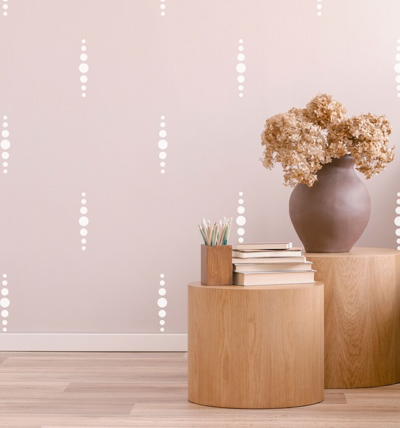 Boho Dot Accent Wall Decals Circle Faux Wallpaper Stick on | Etsy