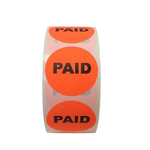 PAID Stickers: 1.5" Round Sale Supermarket Price Discount Adhesive ...