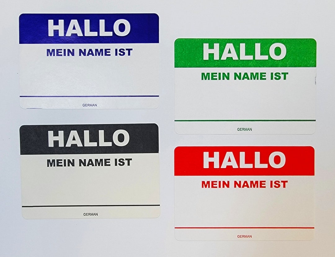 3.5x2.375-inch Hallo Mein Name Ist German Name Tag Labels Easy to Write ...