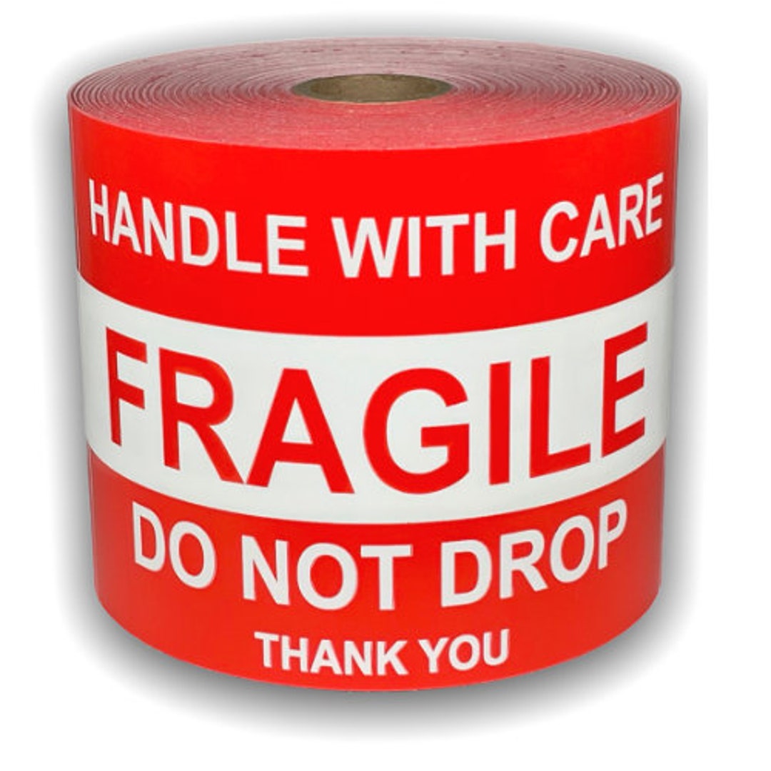 3"x5" Fragile / Do Not Drop - Handle With Care Thank You Stickers (100 ...