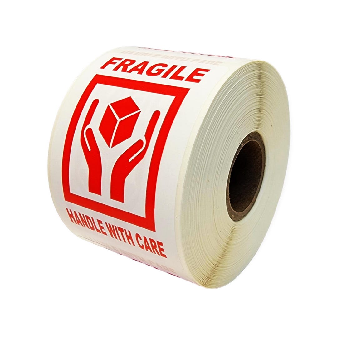 Shipping Labels - 2x3 Fragile Hands on Box Rd/wh Stickers (2,700 Total ...