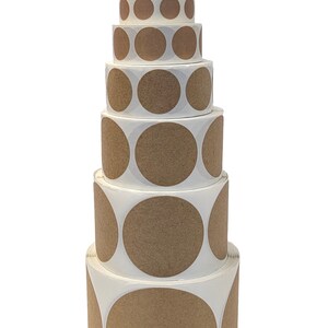 2" Round Brown Kraft Paper Blank Stickers | Arts and Crafts 500 Labels ...