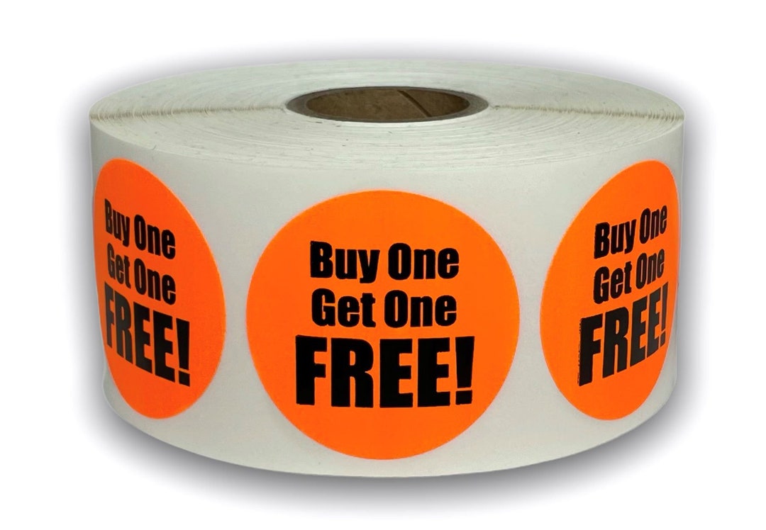 Buy One Get One Free Stickers: 1.5" Round Markdown Labels (10 Rolls ...