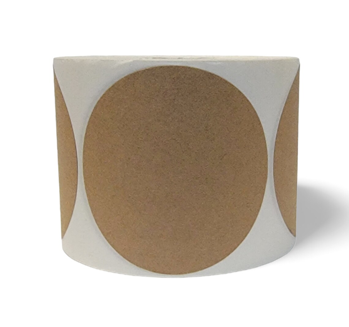 Kraft Paper Round Labels 2.5" – Self-adhesive Stickers (roll of 300) - Etsy