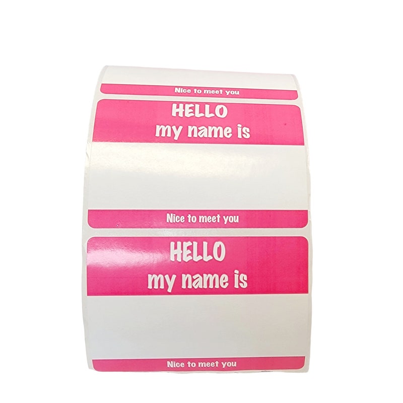 Pink Hello My Name Is - Etsy